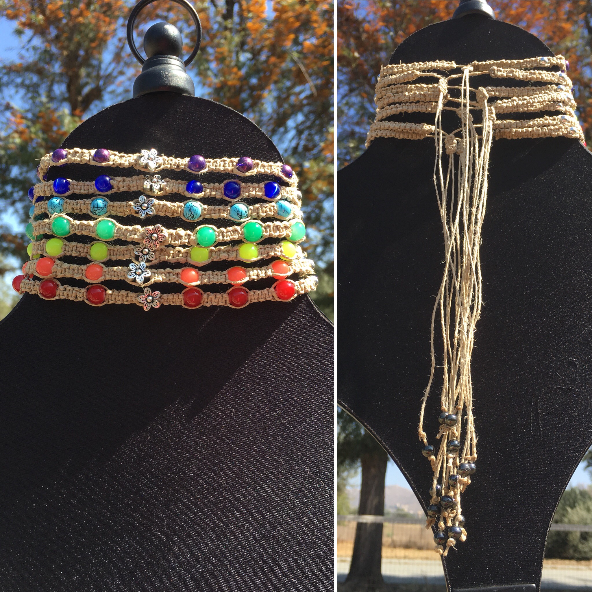 Hemp Chokers in all of the Chakra Colors - Spiritual Twist