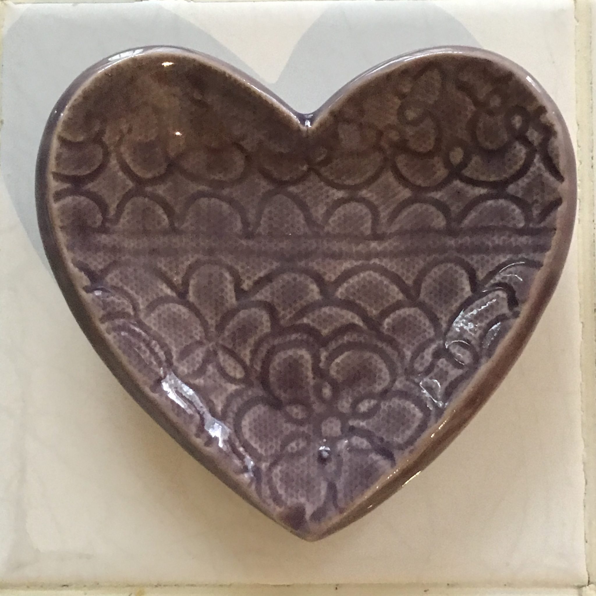 Purple Ceramic Heart Dish - Spiritual Twist