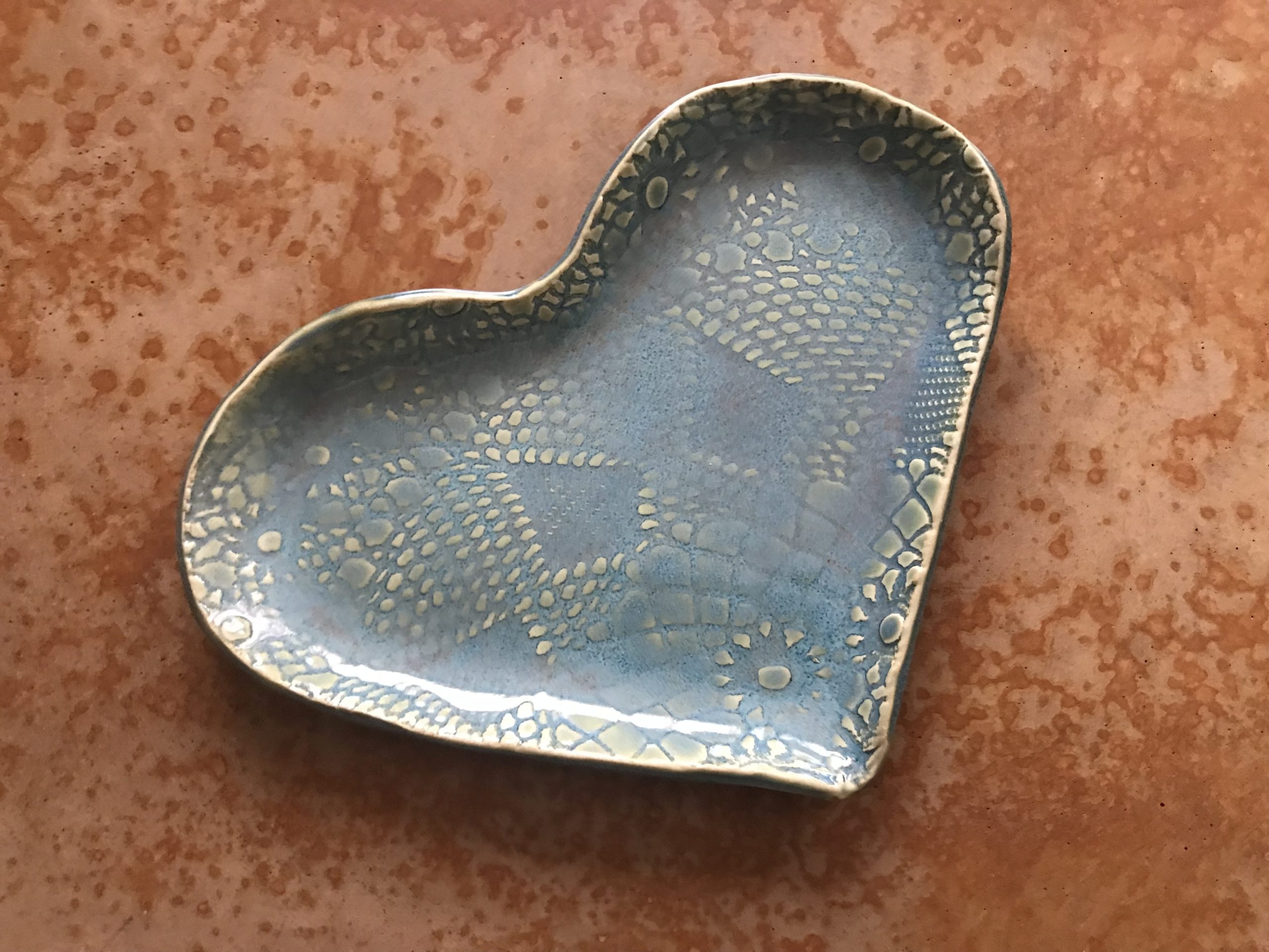 Light Blue Ceramic Heart Dish - Spiritual Twist